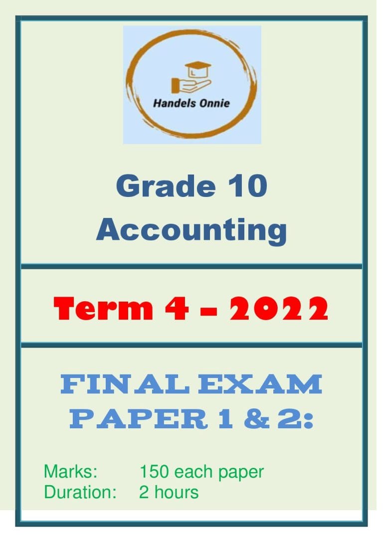 Accounting Past Exam Papers And Memos Grade 10 – South African Worker ...